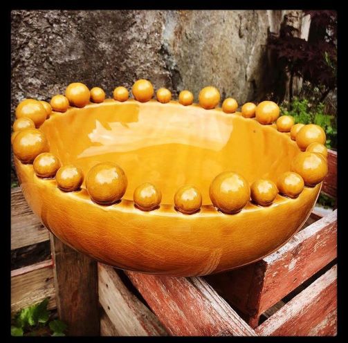 Large Bobble Bowl – Mustard | Medi Gifts